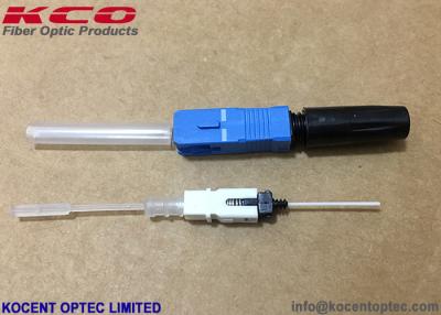 China SC/UPC Hot Melt Fiber Optic Fast Connector with 0.9mm Pigtail 0.2dB Insertion Loss and 55dB Return Loss for FTTH Applications for sale