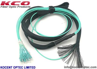 China MTP MPO Fiber Optic Trunk Cable MPO 12LC OM3 OM4 With Pulling Eye for sale