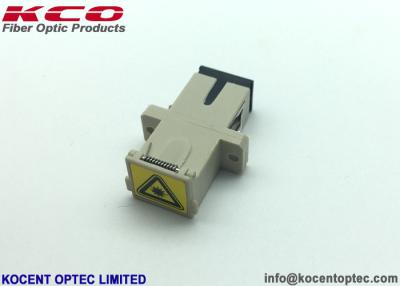 China SC Multimode Beige Fiber Optical Adapter Automatic Shutter Dusty Cap Coupler OM1 OM2 OM3 OM4 OM5 for sale