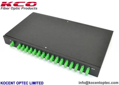China 1.0m 1x16 SC/APC Fiber Optic Splitter with Low Insertion Loss and Telcordia GR-1209/1221 Qualified for 19'' Rack Mount for sale