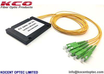 China 1x4 Fiber Optic Splitter with 2.0mm SC APC Connector and 1.0m Length for High Reliability for sale