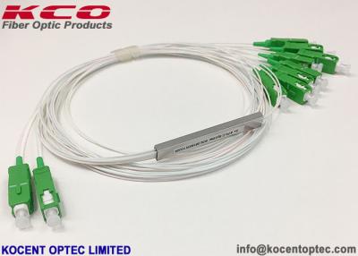 China Mini Tube 2*8 Fiber Optic Splitter PLC Splitter with 1.0m 1.5m Length SC/APC LC/APC Connectors for sale