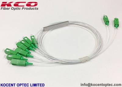 China 2x8 Fiber Optic Splitter PLC Splitter with Mini Blockless Tube Type for 1260 to 1650 nm Wavelength Range for sale