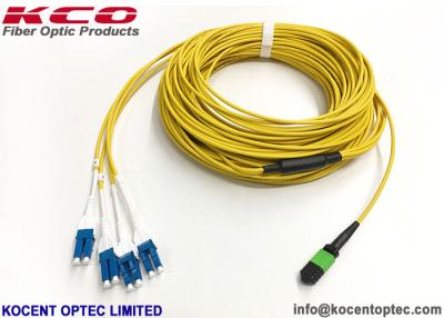 China 40G Data Center MTP Trunk Patch Cable / MPO To LC Duplex Uniboot Harness Cable 8 12 24 Core PVC LSZH Cover for sale
