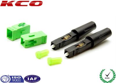 China SC/APC Fiber Optic Fast Connector for 3.0 MM Cables with Insert Loss ≤ 0.3dB and Return Loss ≥50dB for sale