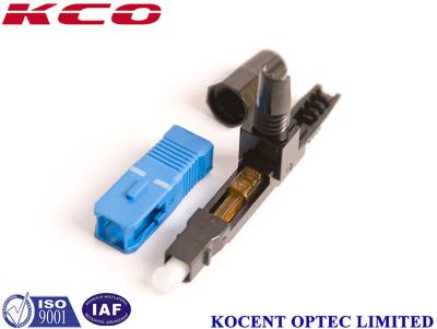 China SC/UPC Fiber Optic Fast Connector with 0.2dB Insertion Loss and 55dB Return Loss for 55mm Length Field Assembly for sale