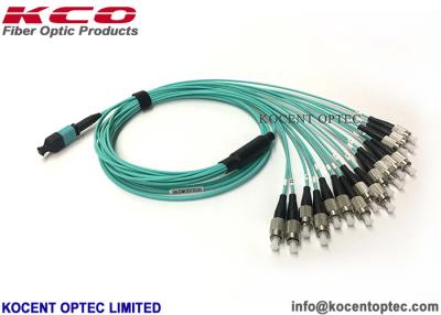 China MPO-16 MTP-16 to LC Patch Cord High Density Trunk Cable OM3-300 50/125 40G 100G for sale