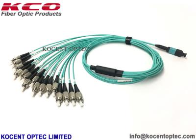 China 16 Cores MPO MTP Patch Cord OM3-150 PVC LSZH Cover For 5G Bank Data Center for sale