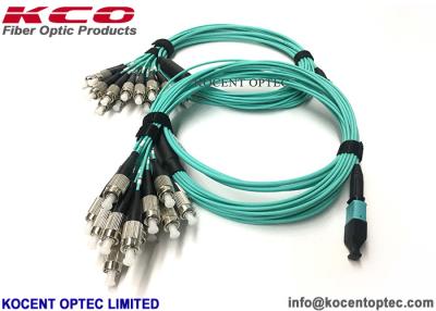 China Elite MPO-16 MTP-16 16core FC/UPC Optical Fiber Patch Cord OM4 50/125 Aqua LSZH 16 Fiber for sale