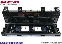 China 48cores Horizontal Inline 1*8 PLC Fiber Optical Splice Enclosure KCO-H0848-SZ for sale