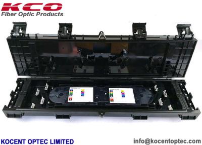 China 48cores Horizontal Inline 1*8 PLC Fiber Optical Splice Enclosure KCO-H0848-SZ for sale