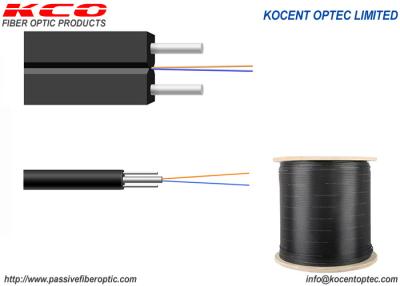 China PVC LSZH 2fo SM Monomode G657A Optical Fibre Drop FTTH Cable 2km 1km for sale
