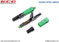 China 35mm Length SC APC Fiber Optic Fast Connector with 8 Degree Corner for 3mm Drop Cable for sale