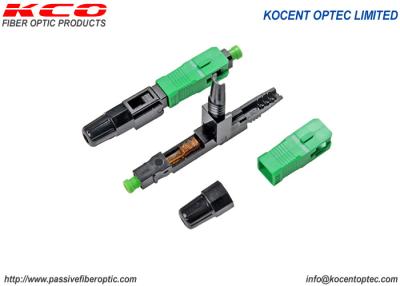 China 35mm Length SC APC Fiber Optic Fast Connector with 8 Degree Corner for 3mm Drop Cable for sale