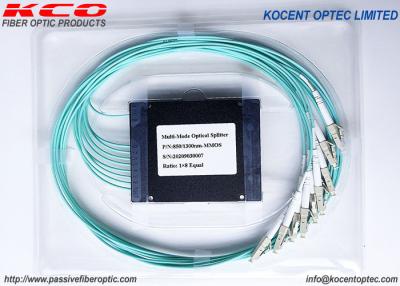 China OM4 OM2 Fiber Optic Splitter ABS Box Type for FTTX Deployment with LC Connector for sale