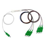 China 1x6 PLC Fiber Optic Splitter Mini Blockless Tube Type SC UPC Connector for sale