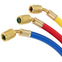 China Commercial Refrigerant Manifold Gauge Set Charging Hose With Ball Valve for sale