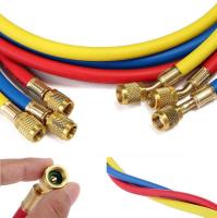 China Commercial Refrigerant Manifold Gauge Set Charging Hose With Ball Valve for sale