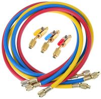 China Practical R410-RV YV BV Manifold Gauge Set Charging Hose With Ball Valve for sale