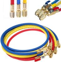 China Practical R410-RV YV BV Manifold Gauge Set Charging Hose With Ball Valve for sale