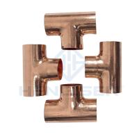 China 1/4 Refrigeration Copper Tee Equal Press Pipe Connector Pipe Fitting Plumb C×C×C for sale