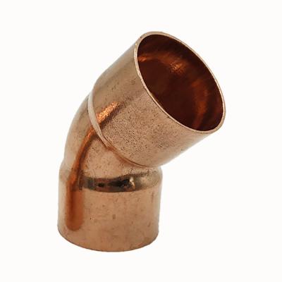 China 45 Degree Elbow Street Copper Refrigeration Pipe Fittings Female Connection for sale