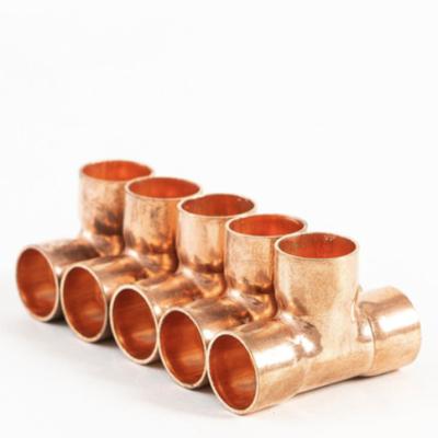 China Forged Round Heat Copper Pipe Fittings Reducing Tee HVAC System for sale