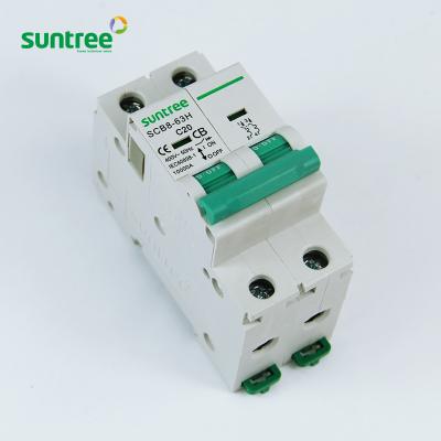 China MCB 2P 10kA Mini SCB8-63H AC Circuit Breakers for sale