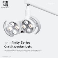 China ABS Glossy White Dental LED Shadowless Lamp with 120cm Arm and 5500K-6500K Color Temperature for Oral Medical Procedures for sale
