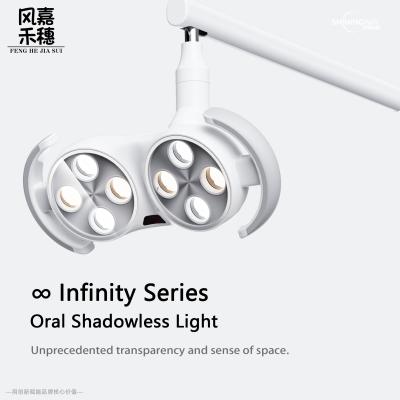 China ABS Glossy White Dental LED Shadowless Lamp with 120cm Arm and 5500K-6500K Color Temperature for Oral Medical Procedures for sale