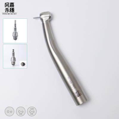 China Silver Fiber Optic Dental Handpiece Push Button Quick Coupling 320000-400000 RPM for sale