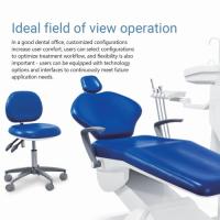China PU Cushion Dental Chair Unit 220V 50Hz Electric Control with 25,000 Lux Halogen Lamp for sale