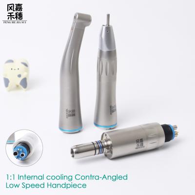 China Dental Low Speed Handpiece 1:1 Internal Fiber Optic Contra Straight 370000 RPM for sale