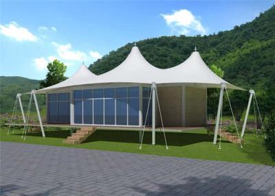 China Stretched Cable Membrane Structure Villa Tent / Prefab Houses Sandwich Panel Wall for sale