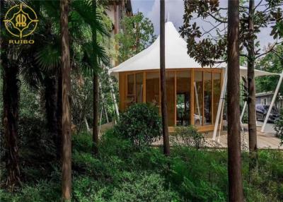 China Prefab House 2 People Heavy Steel Structure Luxury Resort Tents With Wooden Flooring And Ventilation for sale