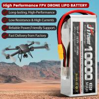 China FPV Drone Battery 6S 22.2V 10000mAh 25C Discharge Rate Lipo Battery for 7-15inch Drones for sale