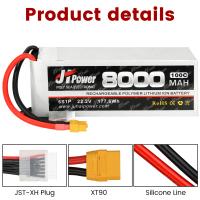 China 22.2V 6S 8000mah Lipo Battery 100C Racing Drone Battery Customization for sale