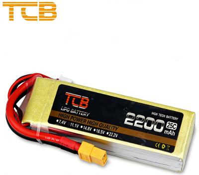 China 2200mAh 6S 22.2V 25C Discharge Rate FPV Drone LiPo Battery for Racing Drones for sale