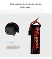 China 8000mAh 11.1V 65C Discharge Rate FPV Drone LiPo Battery for Racing Drones for sale