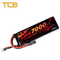 China 65C RC Car Lipo Battery 2S / 3S / 4S 7000mAh Lipo Battery For RC Climbing Off Roader for sale