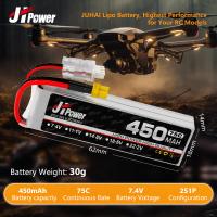 China 7.4V 75C Airsoft Lipo Battery Customized 2S 450mAh Lipo Battery for sale