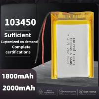 China Solid State Pouch Lithium Ion Battery 103450 3.7 V 2000mAh Rechargeable Battery for sale