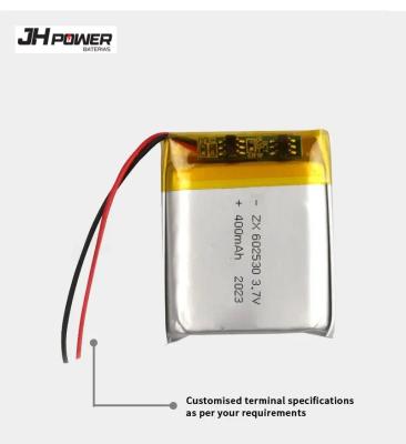 China 602530 Pouch Lithium Ion Battery 1S1P 3.7 V 400mAh Lipo Battery With JST PH Connector for sale