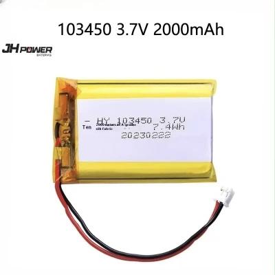 China Solid State Pouch Lithium Ion Battery 103450 3.7 V 2000mAh Rechargeable Battery for sale