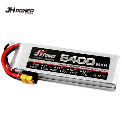 China Juhai 2S 7.4V 5400mAh 60C FPV Drone Battery Lithium Polymer Lipo Battery for RC Airplane Car Boat Model for sale
