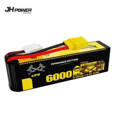 China 60C 11.1 V 3S Battery 6000mAh RC Battery Customized With XT60 / XT90 Connectors for sale