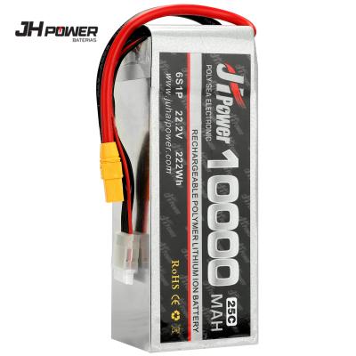 China FPV Drone Battery 6S 22.2V 10000mAh 25C Discharge Rate Lipo Battery for 7-15inch Drones for sale