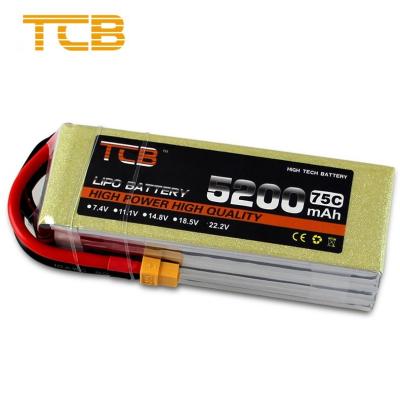 China 5200mAh 6S 22.2V 75C Discharge Rate FPV Drone LiPo Battery for Racing Drones for sale