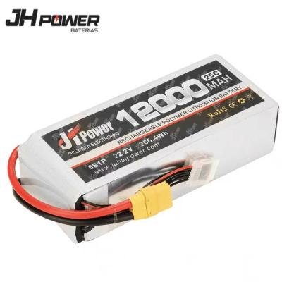 China 22.2V 12000mAh 6S Lipo Battery 25C FPV Racing Battery High Capacity for sale