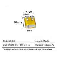 China 501010 3.7V 35mAh Lipo Rechargeable Polymer Lithium Battery for Bluetooth Headset Smart Watch GPS for sale